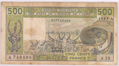Ivory Coast - West African States - 500 Francs used currency note - KB ...
