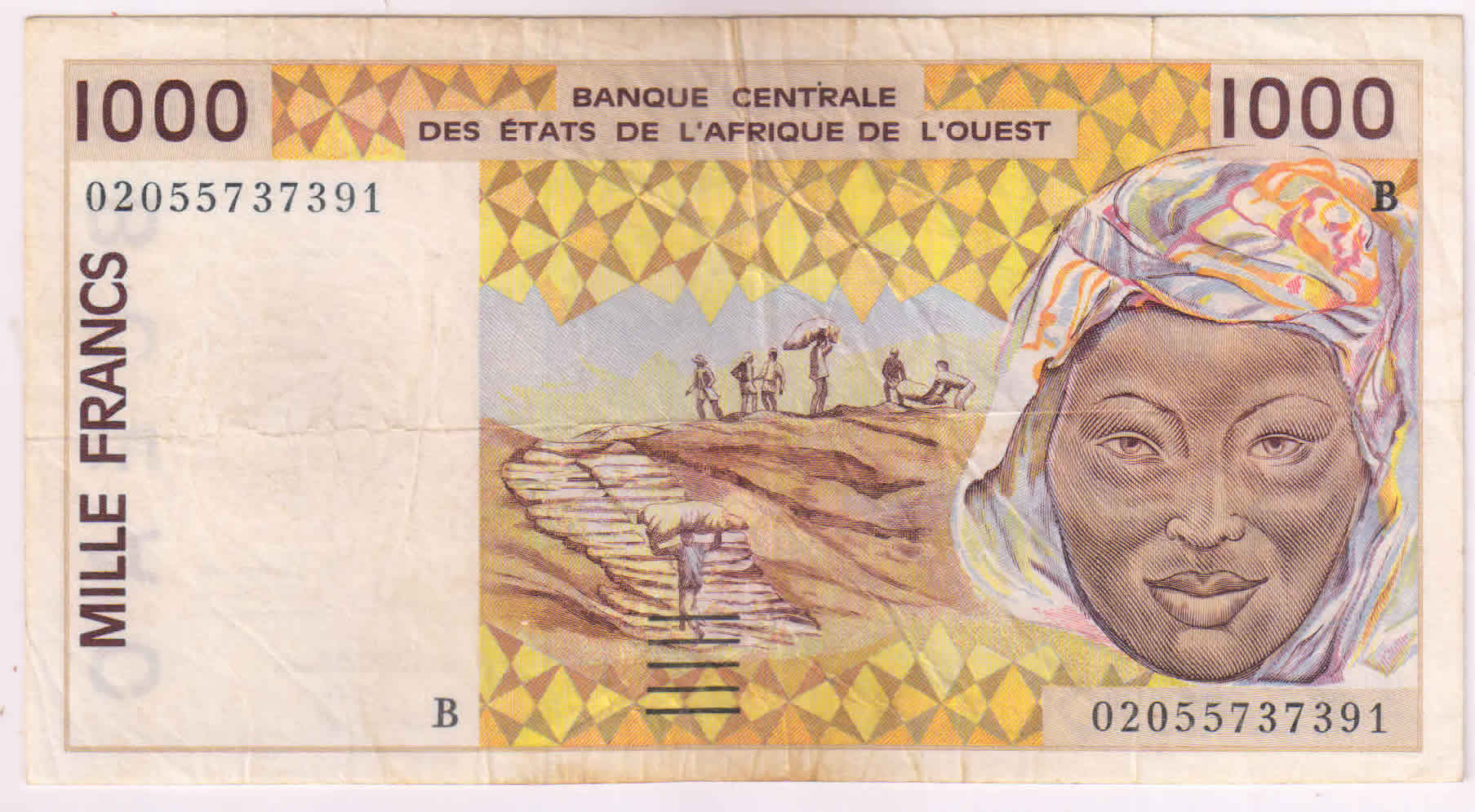 BENIN - West African States - 1000 Francs currency note - KB Coins ...