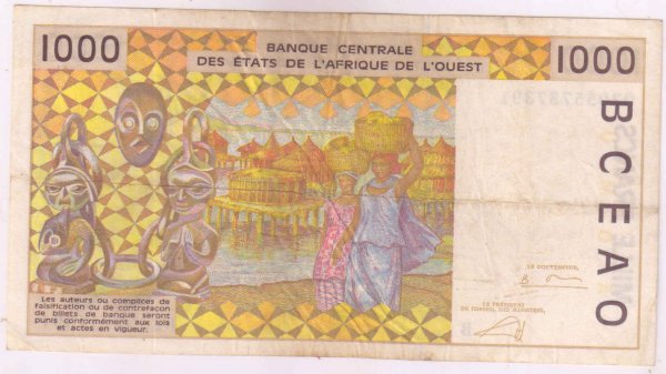 BENIN - West African States - 1000 Francs currency note - KB Coins ...