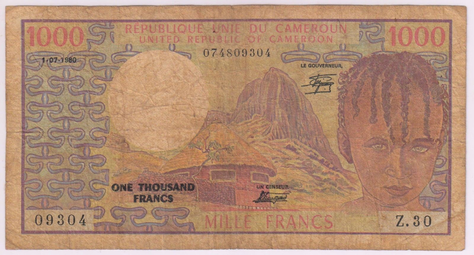Comoros - 1000 frs 1980 used currency note - KB Coins & Currencies