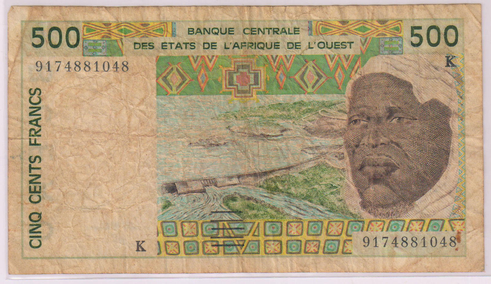 SENEGAL - West African States - 500 Francs 1991 currency note - KB ...