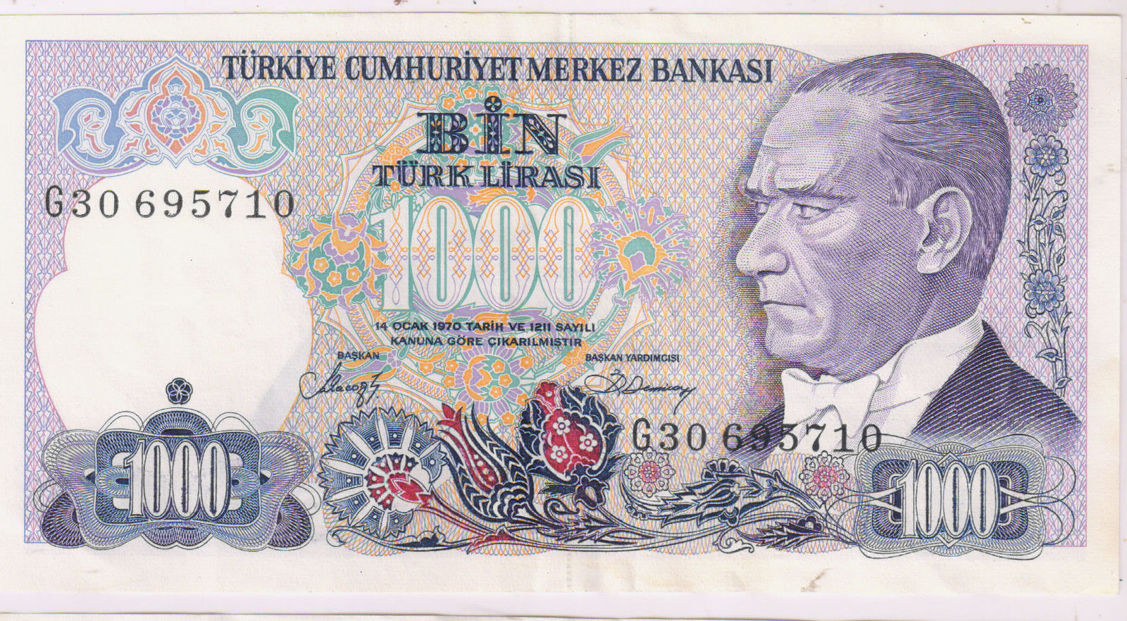 Turkey - 1000 Lira used currency note - KB Coins & Currencies