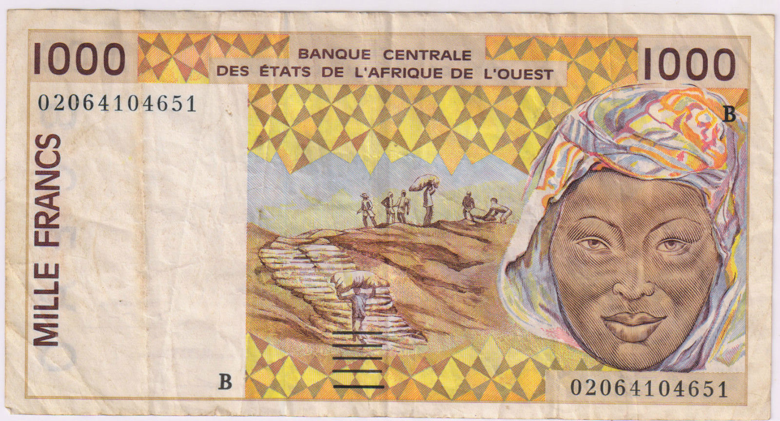 BENIN - West African States - 1000 Francs 1991 currency note - KB Coins ...