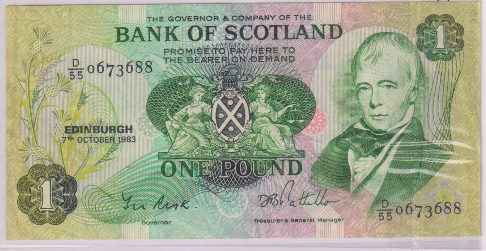 Scotland - 1 pound 1983 currency note D/55 - KB Coins & Currencies