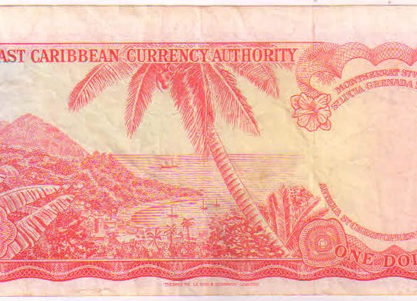 Antigua East Caribbean 1 dollar used currency note - KB Coins & Currencies