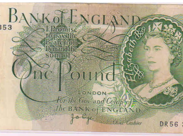 England - 1 pound 1970 - 77 ,used currency note - KB Coins & Currencies