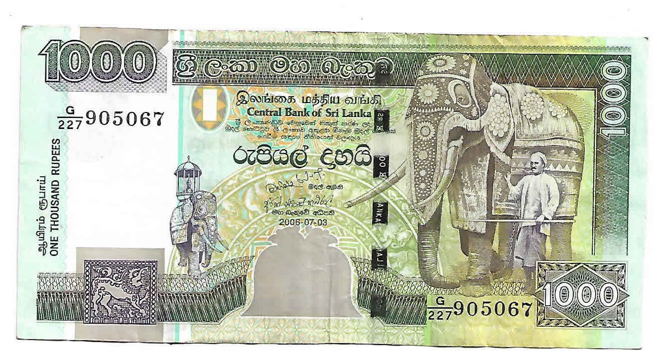 Srilanka -1000 rupees 2006 used currency Note - KB Coins & Currencies